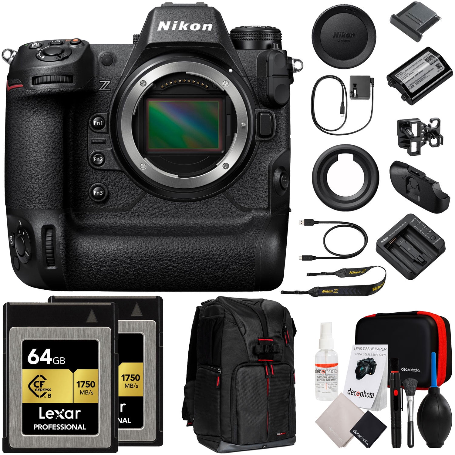Nikon Z9 Full Frame FX Mirrorless Camera (Body Only) with 64GB x 2 ...