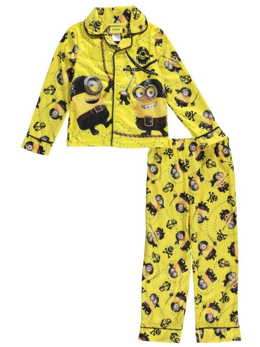 Despicable Me Boys' Pirate Minions 2-Piece Pajama Coat Set, Yellow ...