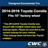 "Carolina Premium Replica 16"" Rim Hubcaps for Toyota Corolla 2014-2016 ...