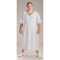 Petite Hospital Patient Gown Blue with Snowflakes for Adults - Back Tie ...