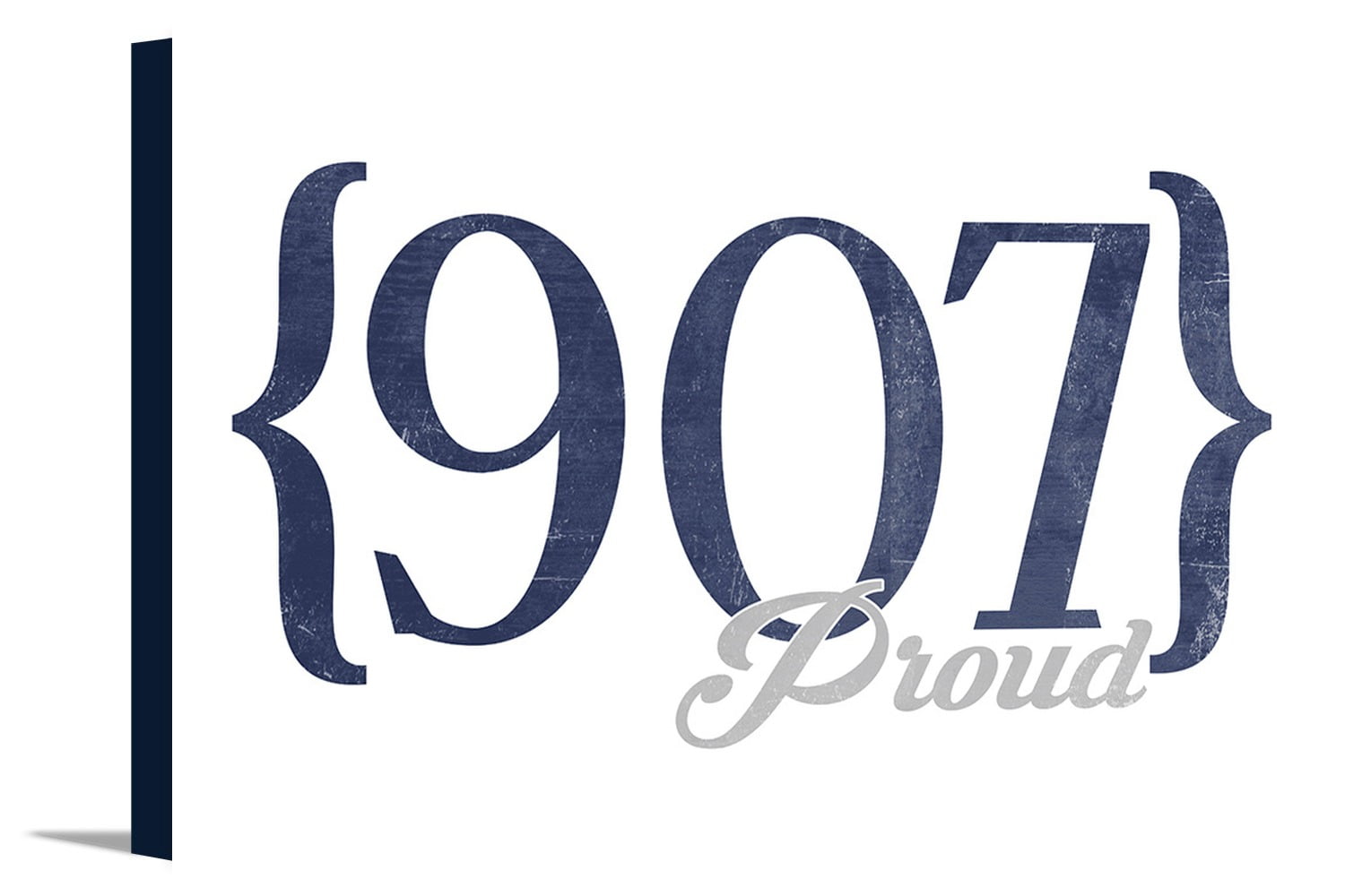 Anchorage, Alaska - 907 Area Code (Blue) - Lantern Press Artwork (18x12 ...