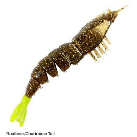 Z-MAN Ez Shrimp Z Unrigged, 3.5", Root Beer/Chartreuse Tail - Walmart.ca