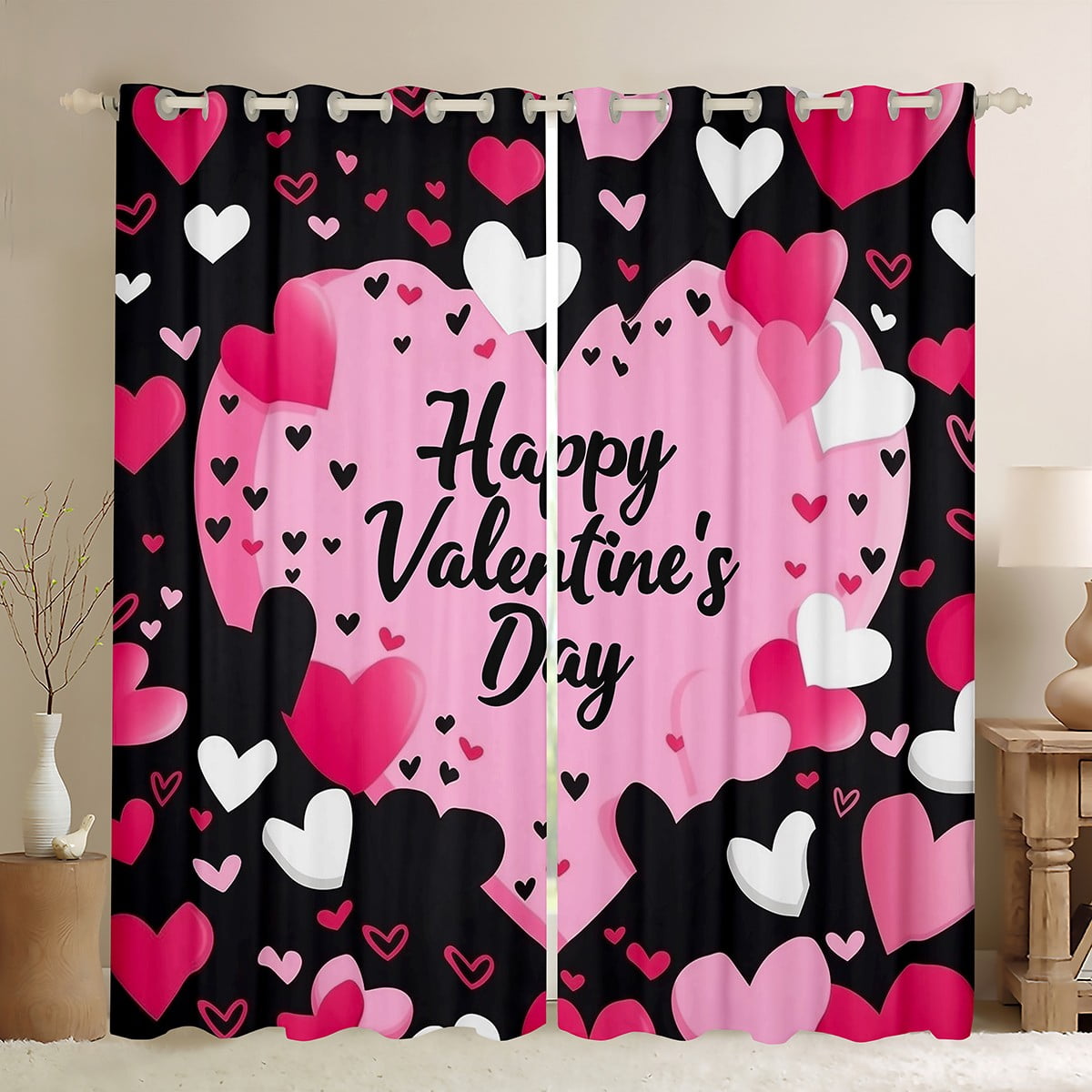 Click here for Erosebridal Happy Valentines Day Print Curtains Fo... prices
