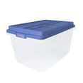 Hefty 72 Qt. Clear Plastic Storage Bin with Blue HI-RISE Lid, 6 Pack ...