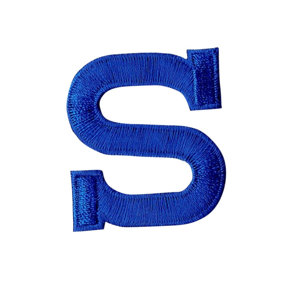 Alphabet Letter - S - Color Royal Blue - 2" Block Style - Iron On ...