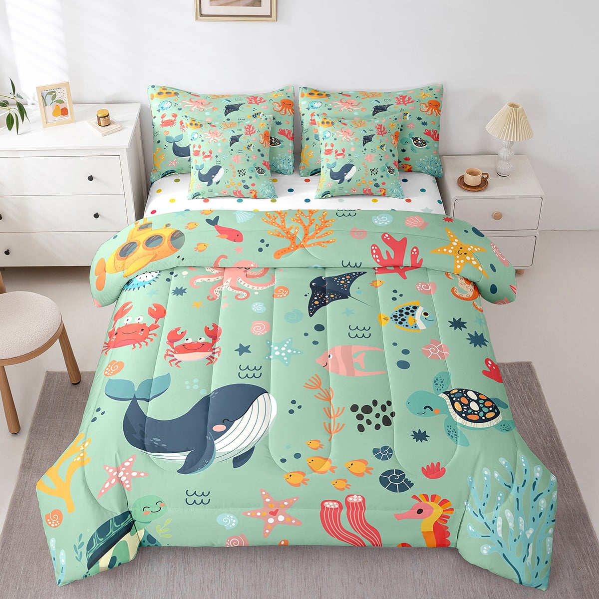 Click here for Yst Kawaii Marine Life 7 Piece Bed In A Bag Twin C... prices