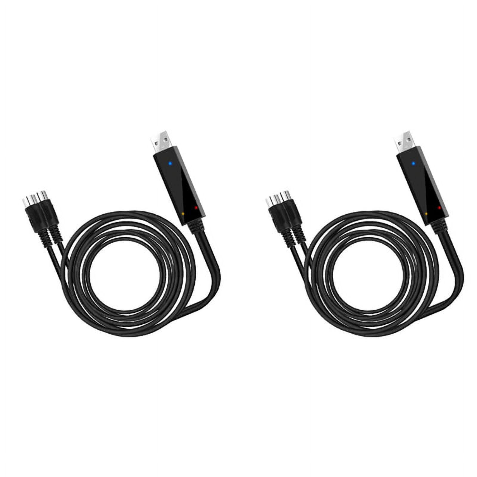 2X Convertidor de Cable MIDI USB Interfaz USB A Cable MIDI de Entrada Y ...