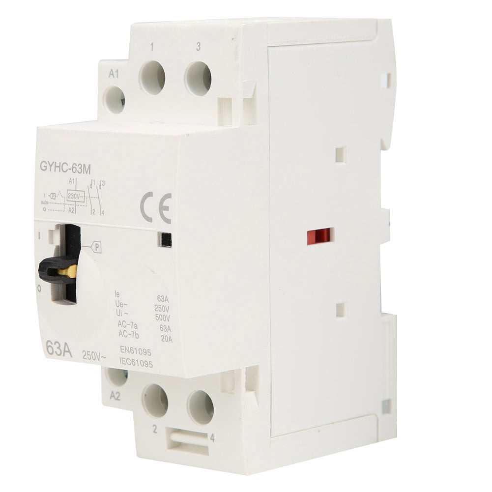 Contactor de CA para riel DIN, 2 polos, 63 A, 220 V, 50 Hz Contactor de ...