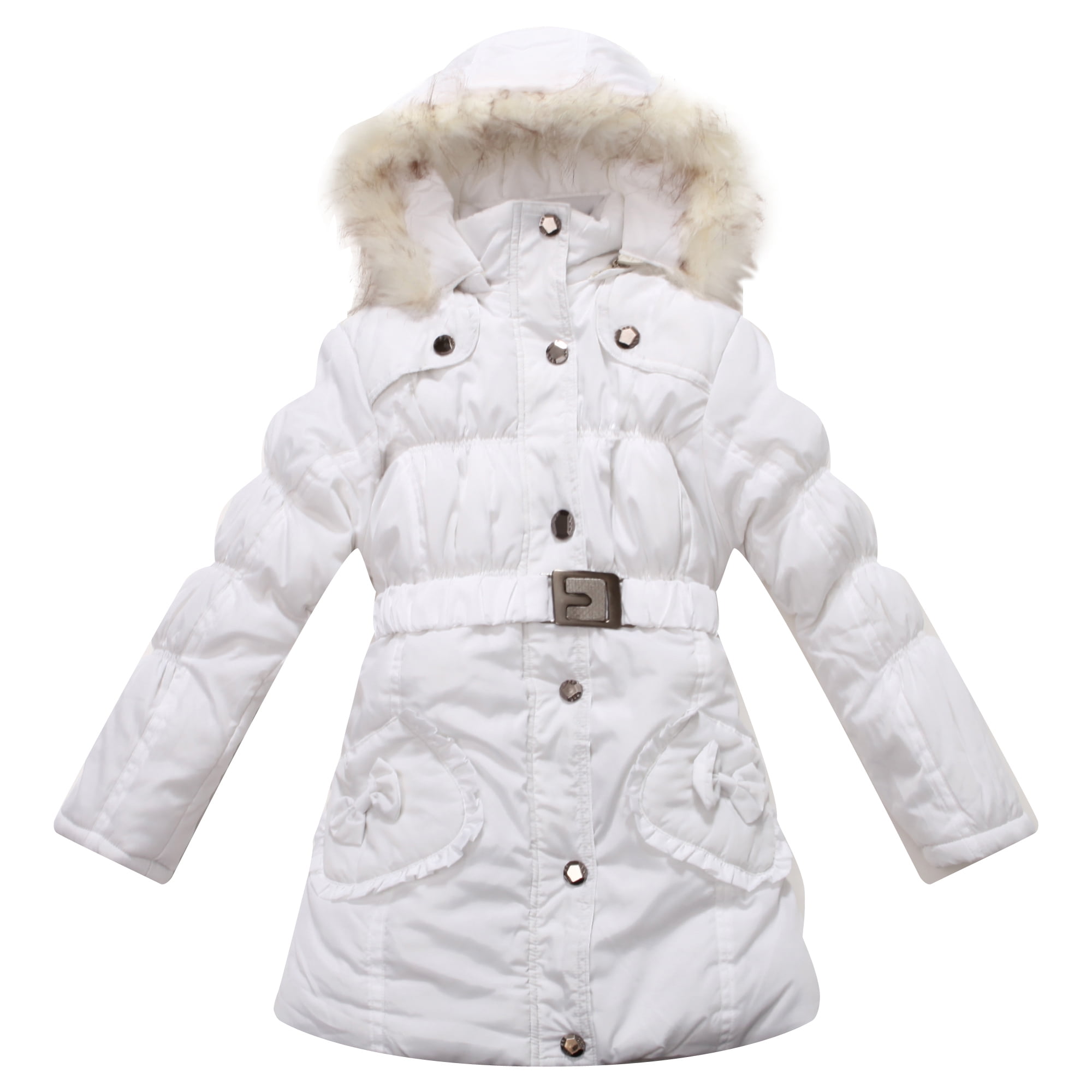 Richie House Winter Kids Girls Padded Coat Faux Fur Hood Jacket Vest 4 ...