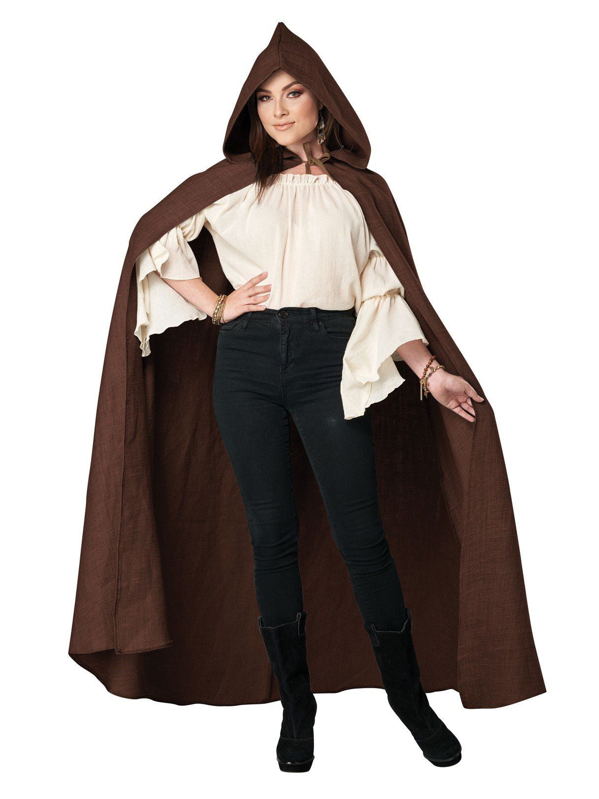 California Costumes Adult Brown Hooded Cloak (OS) - Walmart.com