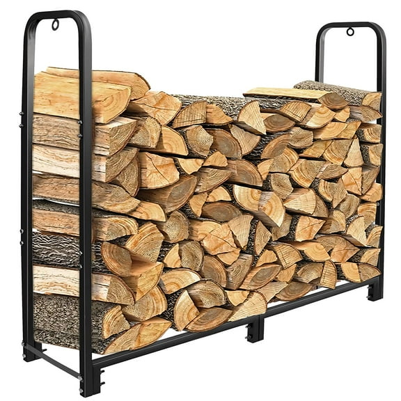 5.3ft Outdoor Indoor Firewood Rack Holder for Fireplace Wood Storage ...