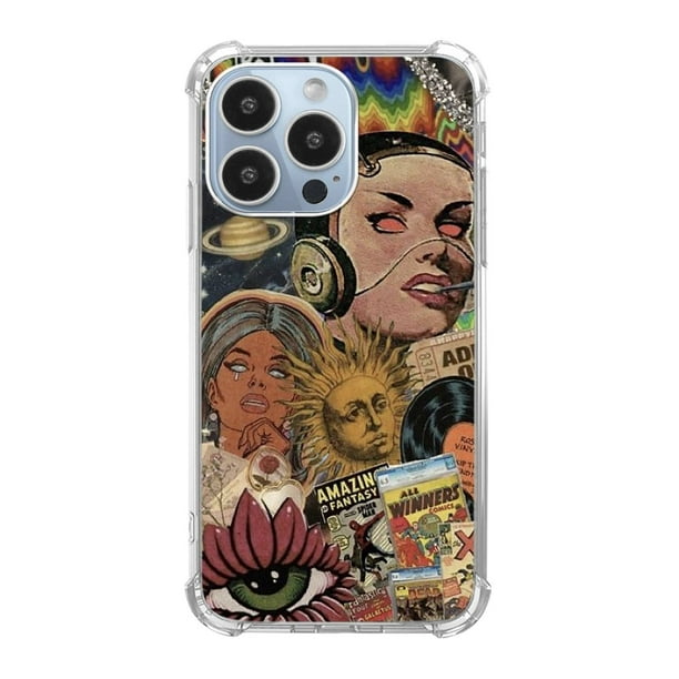 Vintage Aesthetics Collage Case for iPhone 13 Pro Max,Aesthetic Art Design TPU Bumper Cover Case ...