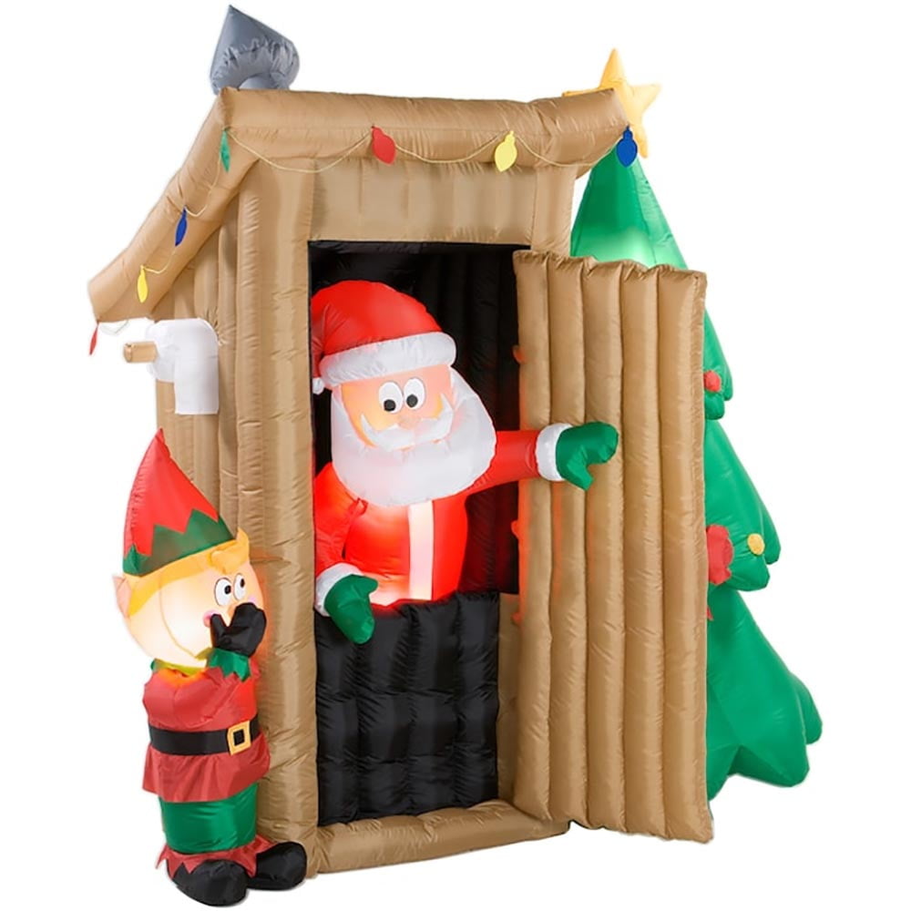Airblown Inflatables Animated Outhouse Deluxe Santa Claus Yard ...