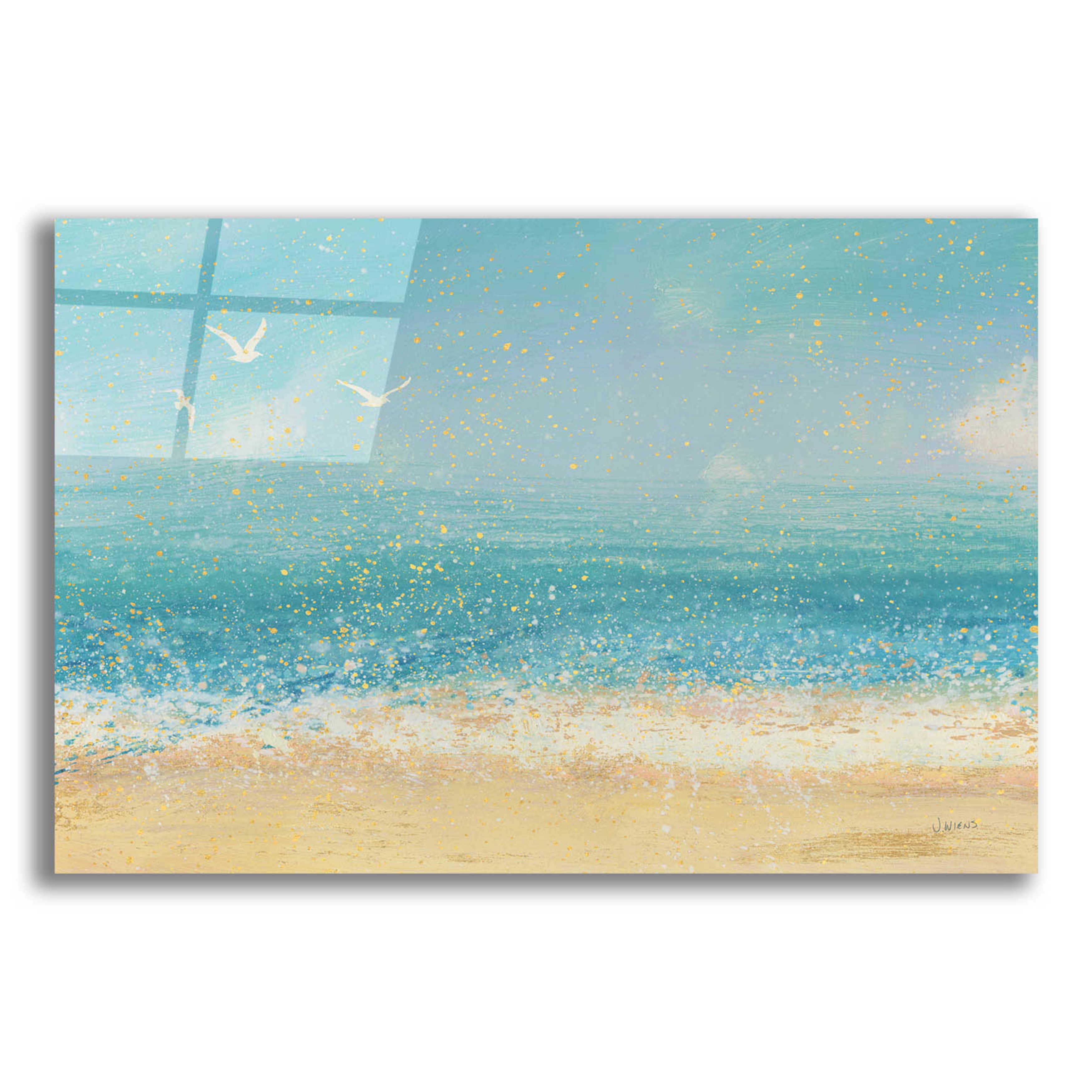 Epic Art 'Splatter Beach I' by James Wiens, Acrylic Glass Wall Art, 24 ...
