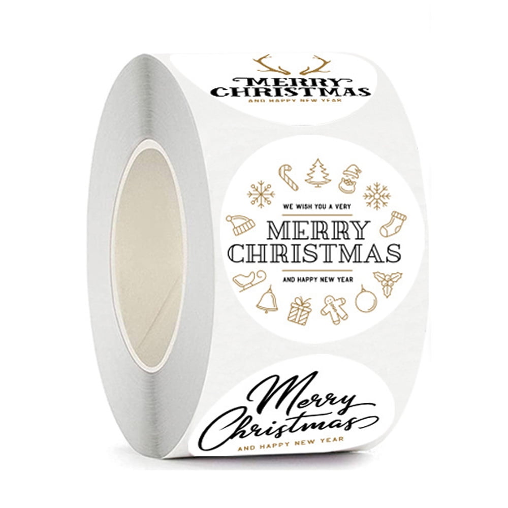 500PCS Christmas Stickers Labels Black & Gold Designs Christmas Gift ...