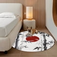 4ft Round Rug Black White Botanical Area Rugs for Living Room Bedroom ...