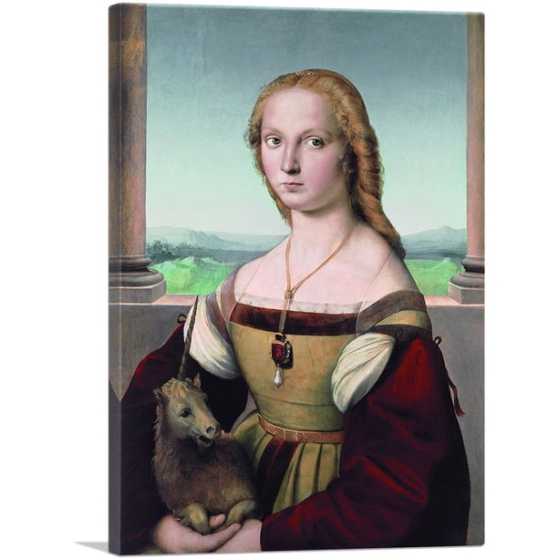ARTCANVAS Portrait of a Lady with a Unicorn 1506 Canvas Art Print by ...