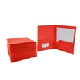 School Smart 2-Pocket Poly Folders with Fasteners, Red, pack of 25 ...