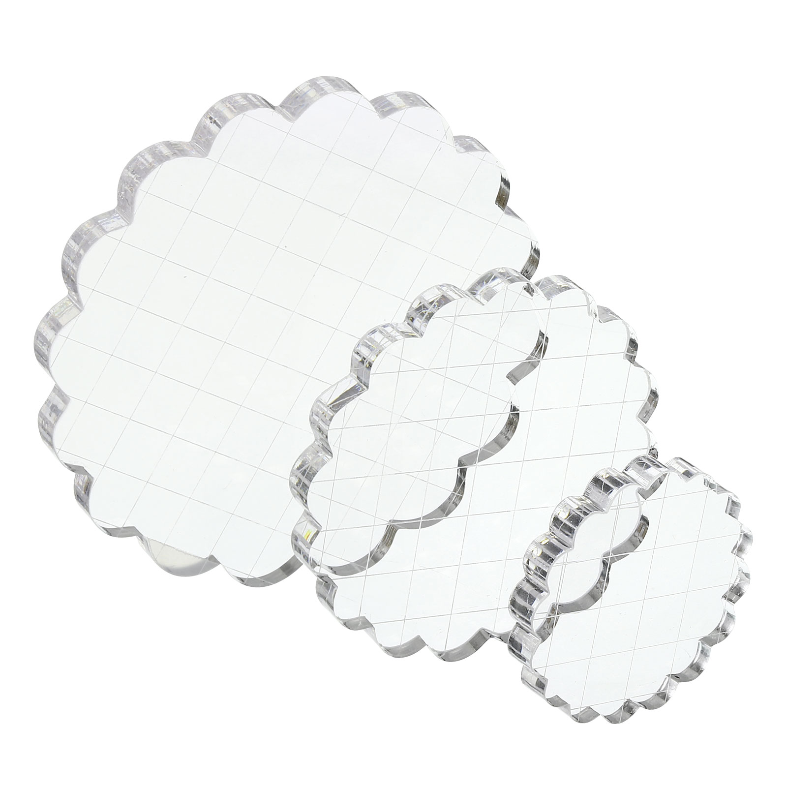 Uxcell Acrylic Stamp Block Clear Stamping Block with Grid Lines ...