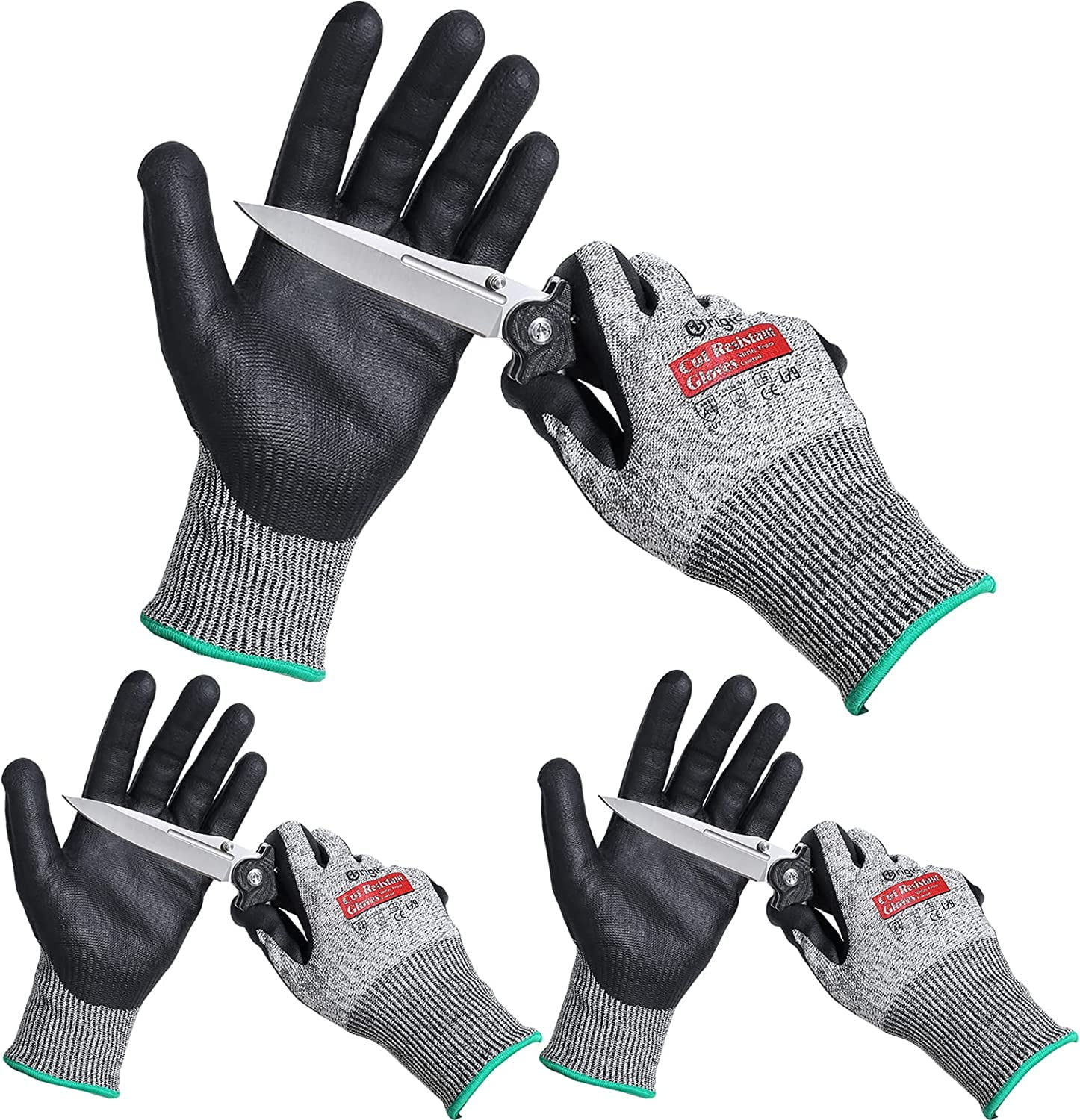 Level 5 Cut Resistant Gloves, Foam Nitrile Coating, Excellent Grip ...