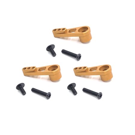 3 Pieces RC Car Steering Gear Arm Model Vehicle 25T Metal Servo Arms ...