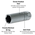 Teng Tools 18mm 1/2 Inch Drive 6 Point Spark Plug Socket With Rubber ...