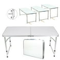 LiteHaven Folding Portable Camping Table with Adjustable Height ...