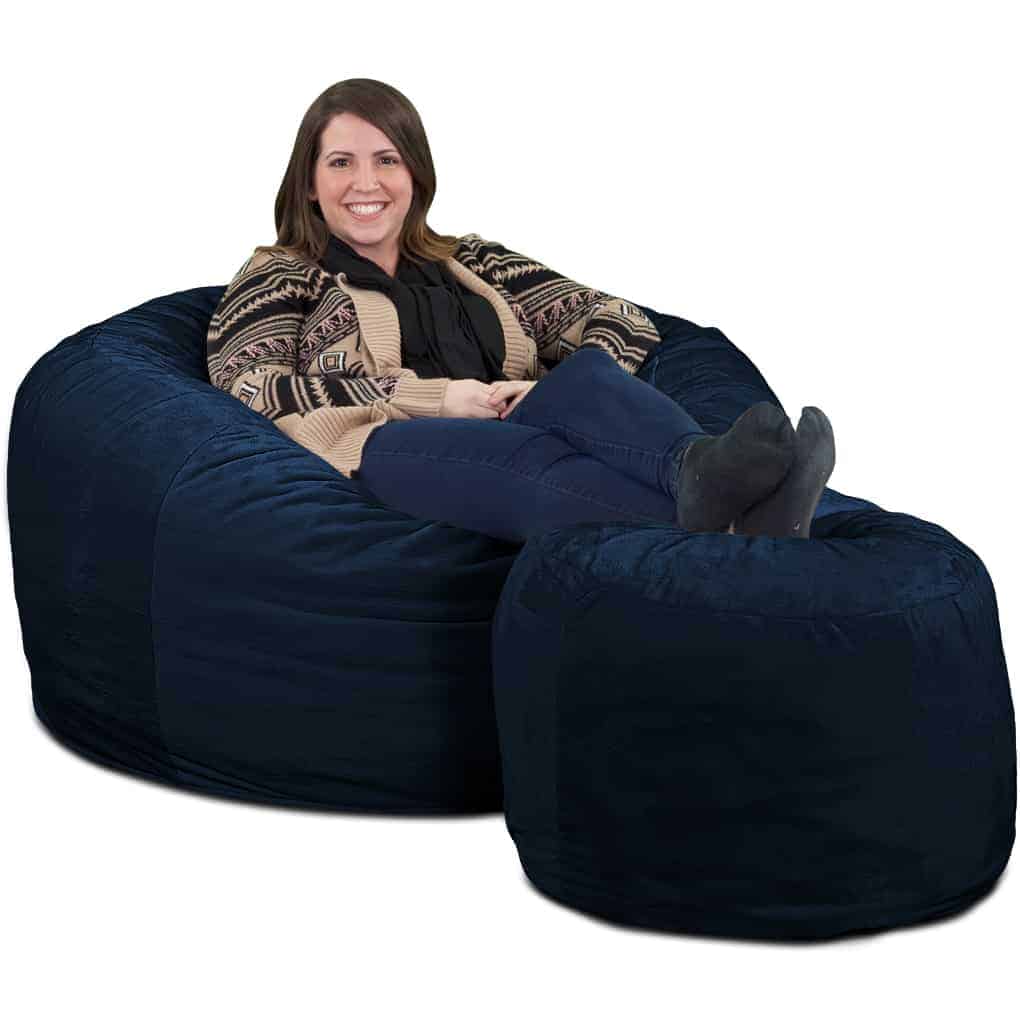 Ultimate Sack Bean Bag Chair w/Foot Stool in Multiple Sizes and Colors ...