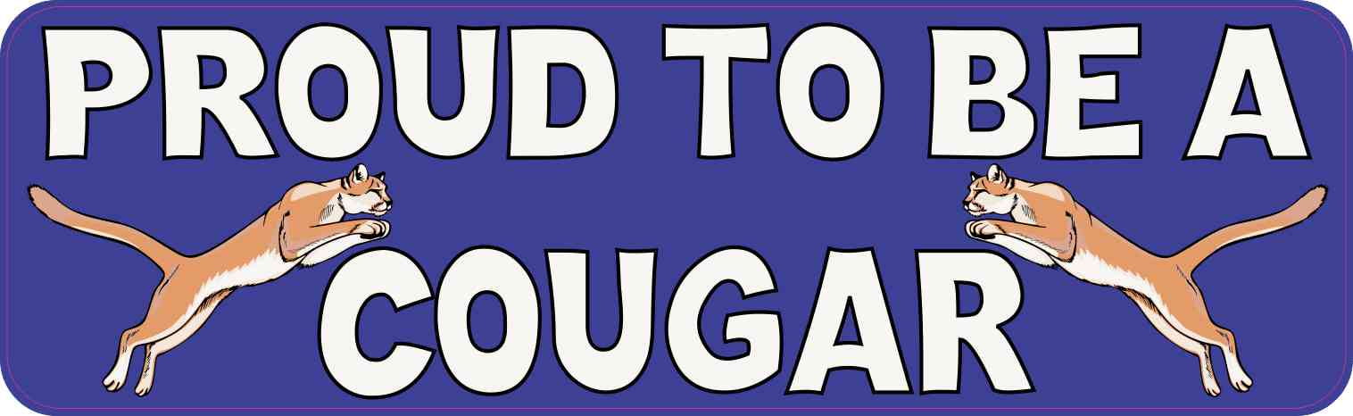 10in x 3in Blue Proud to Be a Cougar Magnet School Mascot Bumper ...