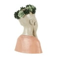 DecMode 10" x 17" Bust Beige Resin Woman Planter with Succulent Crown ...