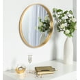 Kate and Laurel Travis Round Wood Wall Mirror, 25.6" Diameter, Gold ...