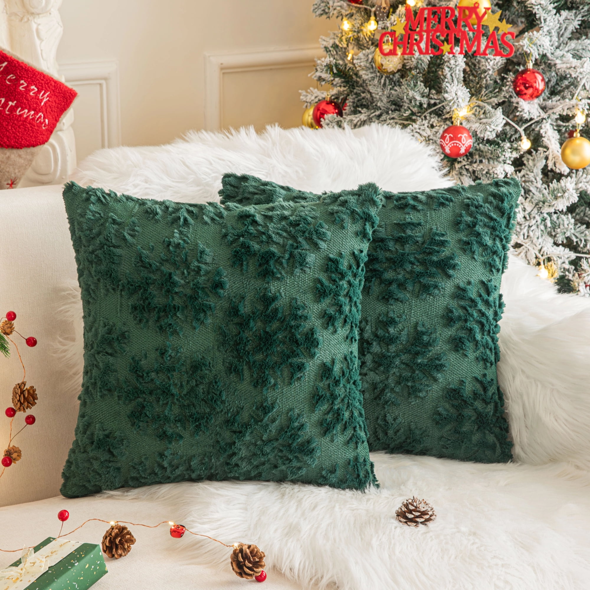 Click here for Aqothes Set Of 2 Christmas Tree Throw Pillow Cover... prices