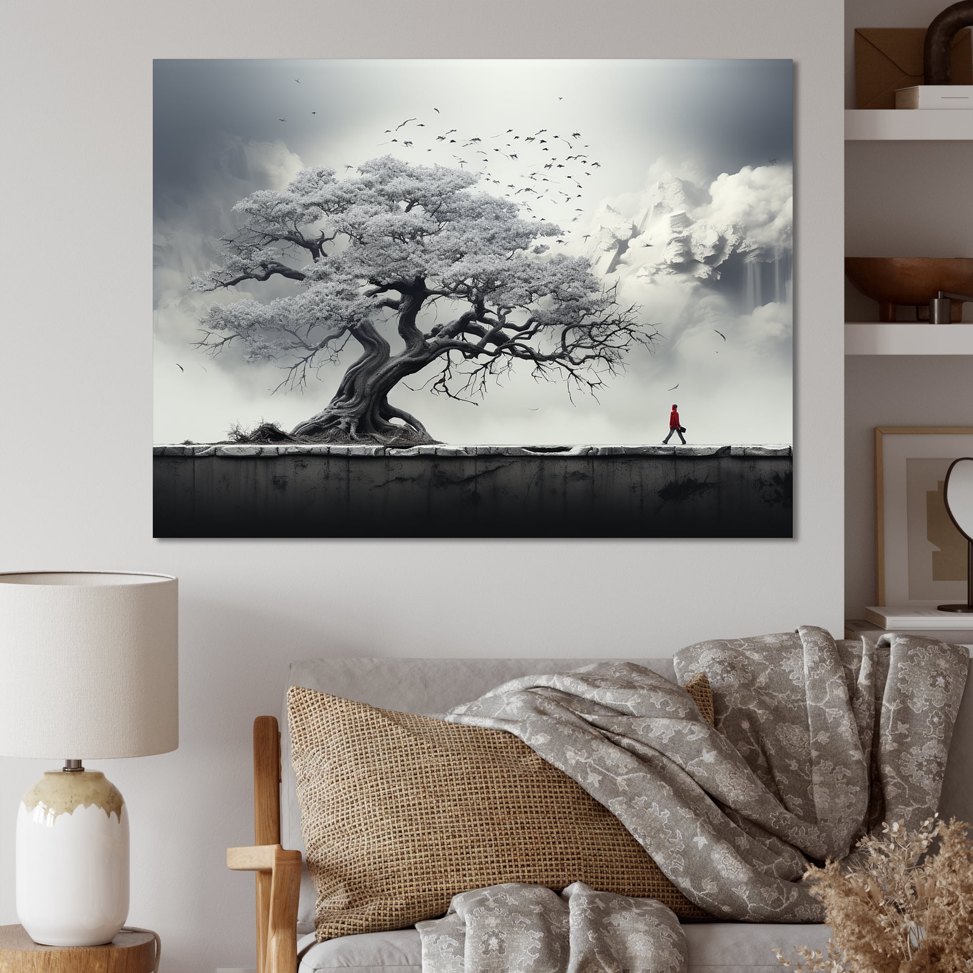 Click here for Designart Tree Monochrome Wall Art  Tree Monochrom... prices