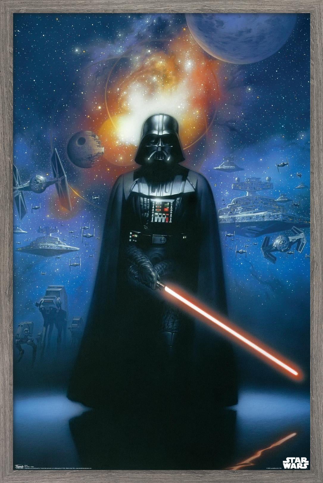 Star Wars: Saga - Vader in Space Wall Poster, 14.725" x 22.375", Framed ...