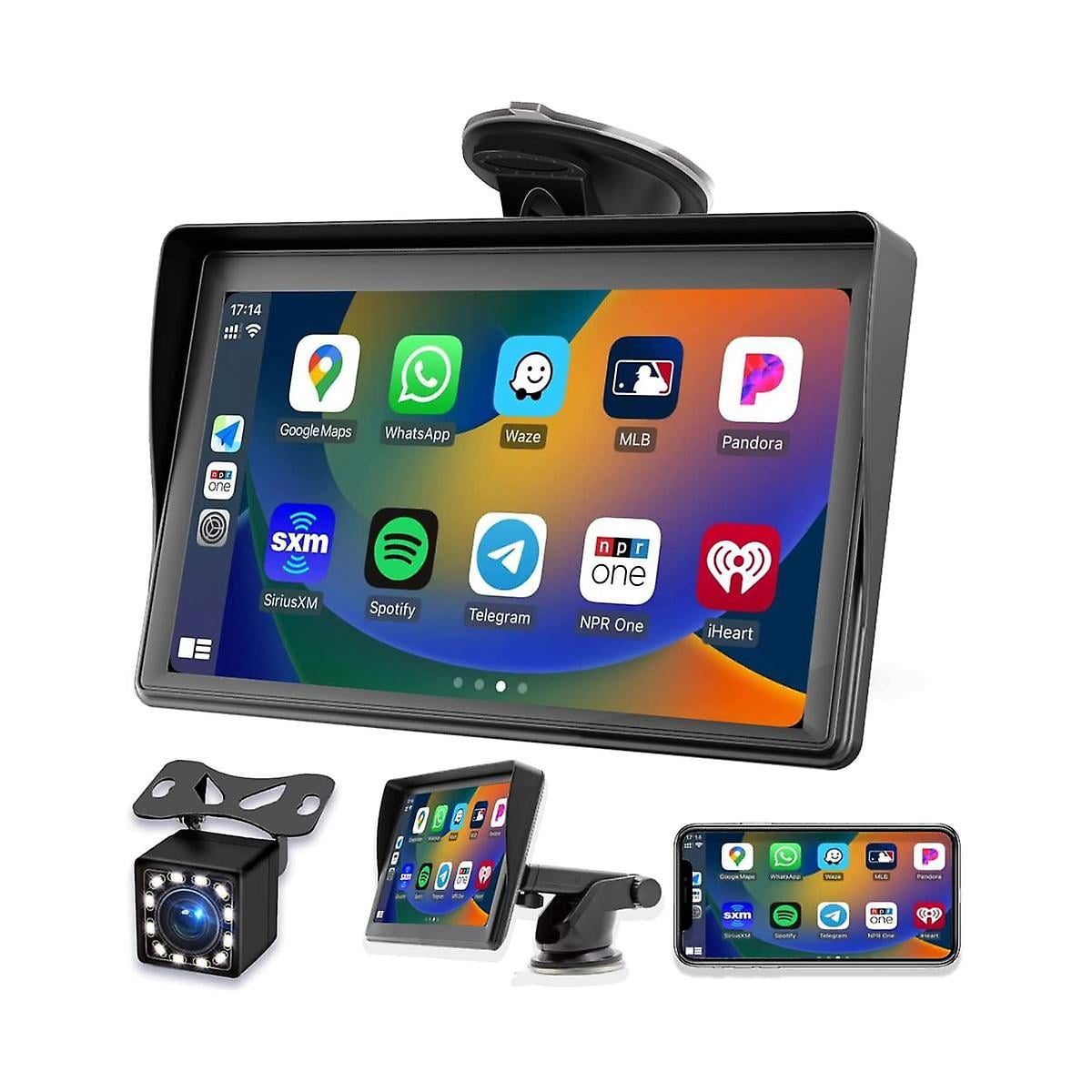 Portable Dash Mount Carplay Display 7in Touch Screen, Gps Navigatin ...