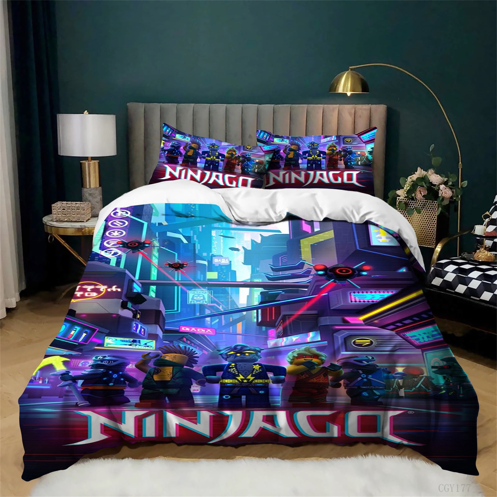 Click here for Rilin Cartoon Ninjago Duvet Cover Set 3 Pieces Lig... prices
