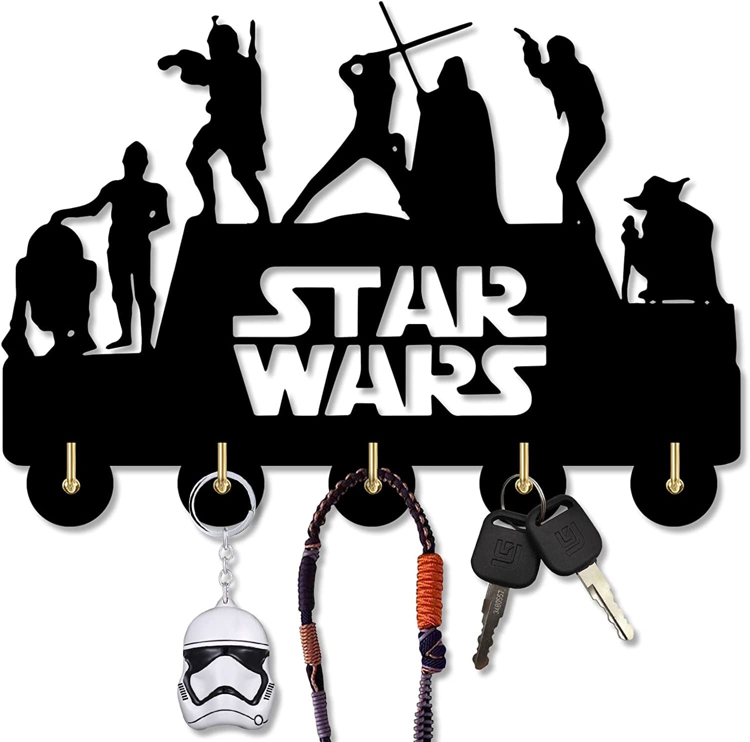 Star Wars Wall-Mounted Key Hooks for Wall, Key Rack Star Wars Key ...