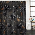 Black Graduation Cap Bathroom Shower Curtains with 12 Hooks Polyester ...