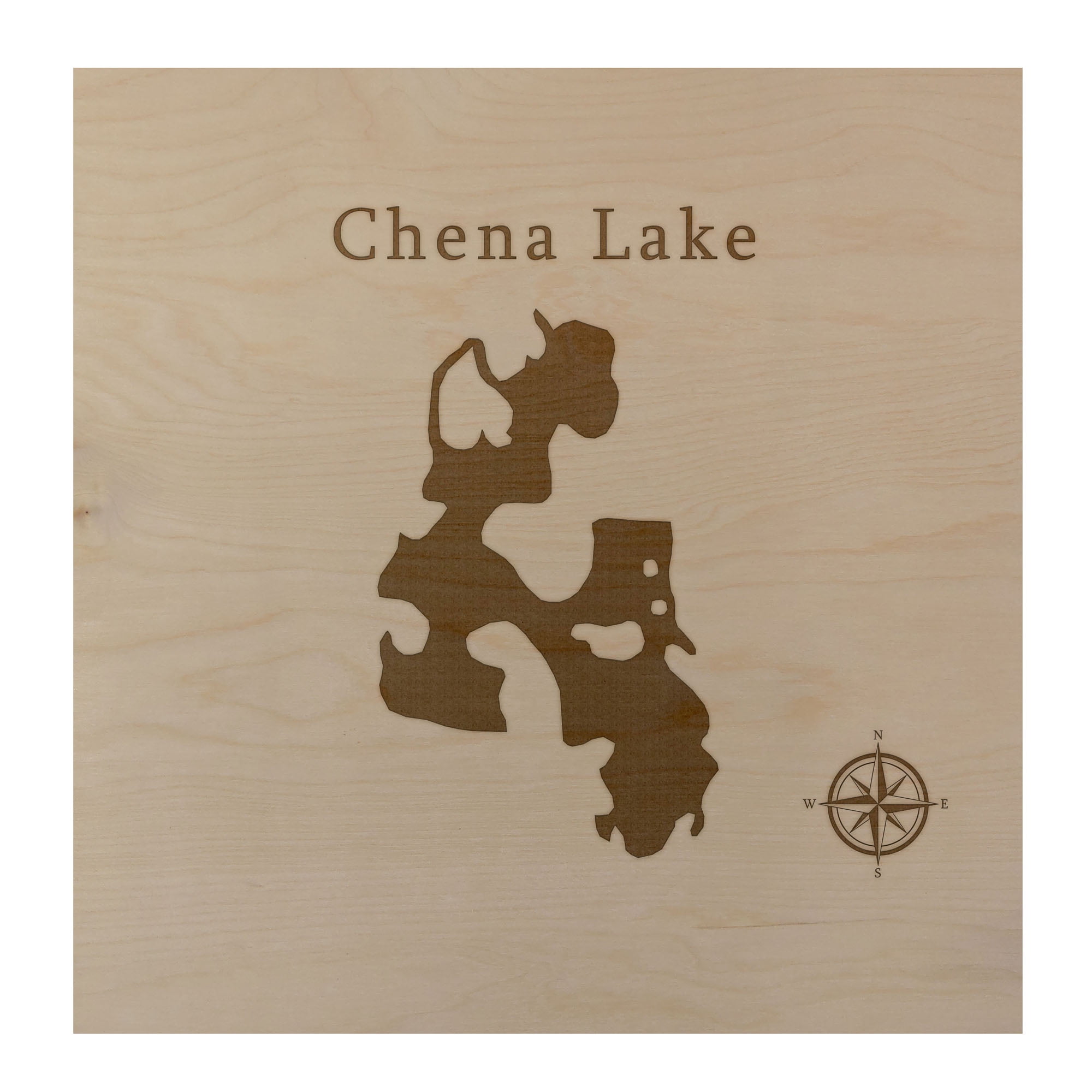 Chena Lake Map 24x24" Wood Wall Art Office Decor Gift Engraved Alaska ...