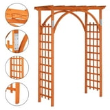VINGLI 85in Outdoor Wooden Arbor, Wedding Arch, Pergola for Climbing ...
