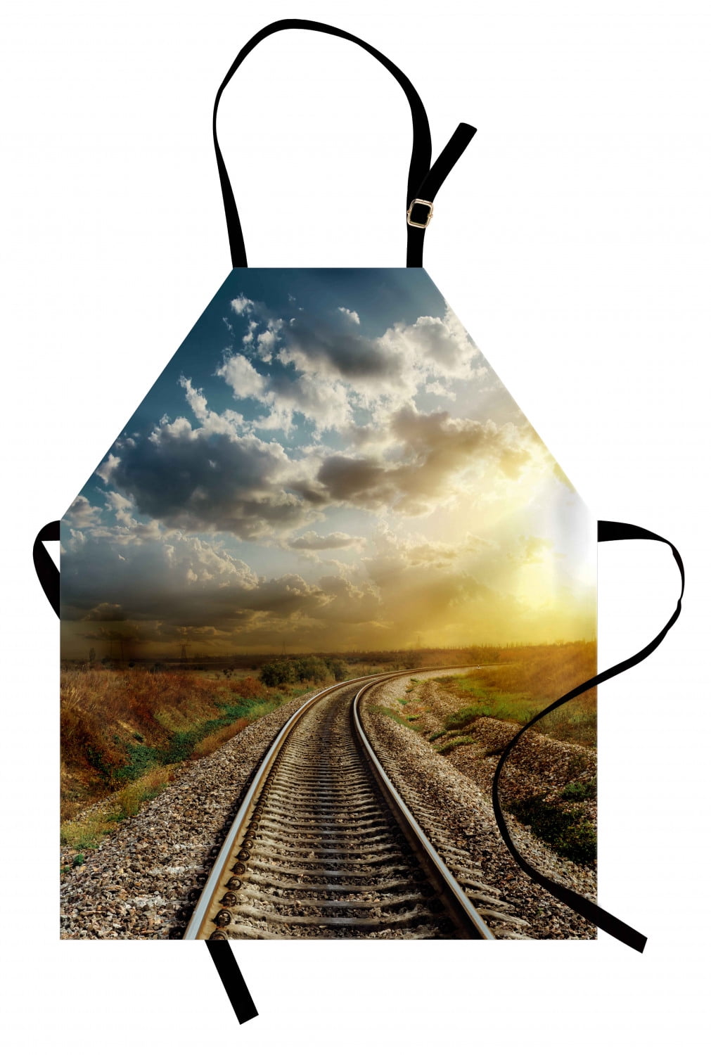 Train Track Apron, Railroad Goes to Horizon in Sunset Country Rural ...