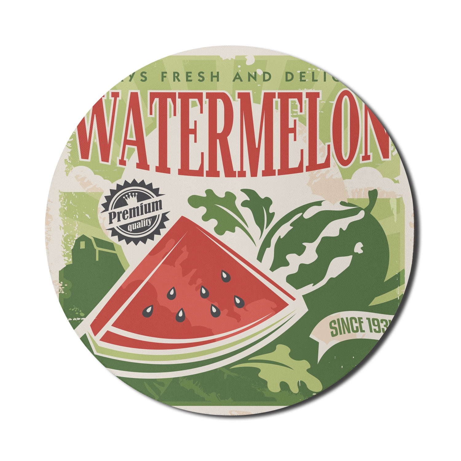 Vintage Mouse Pad for Computers, Retro Old Fashioned Funny Watermelon ...