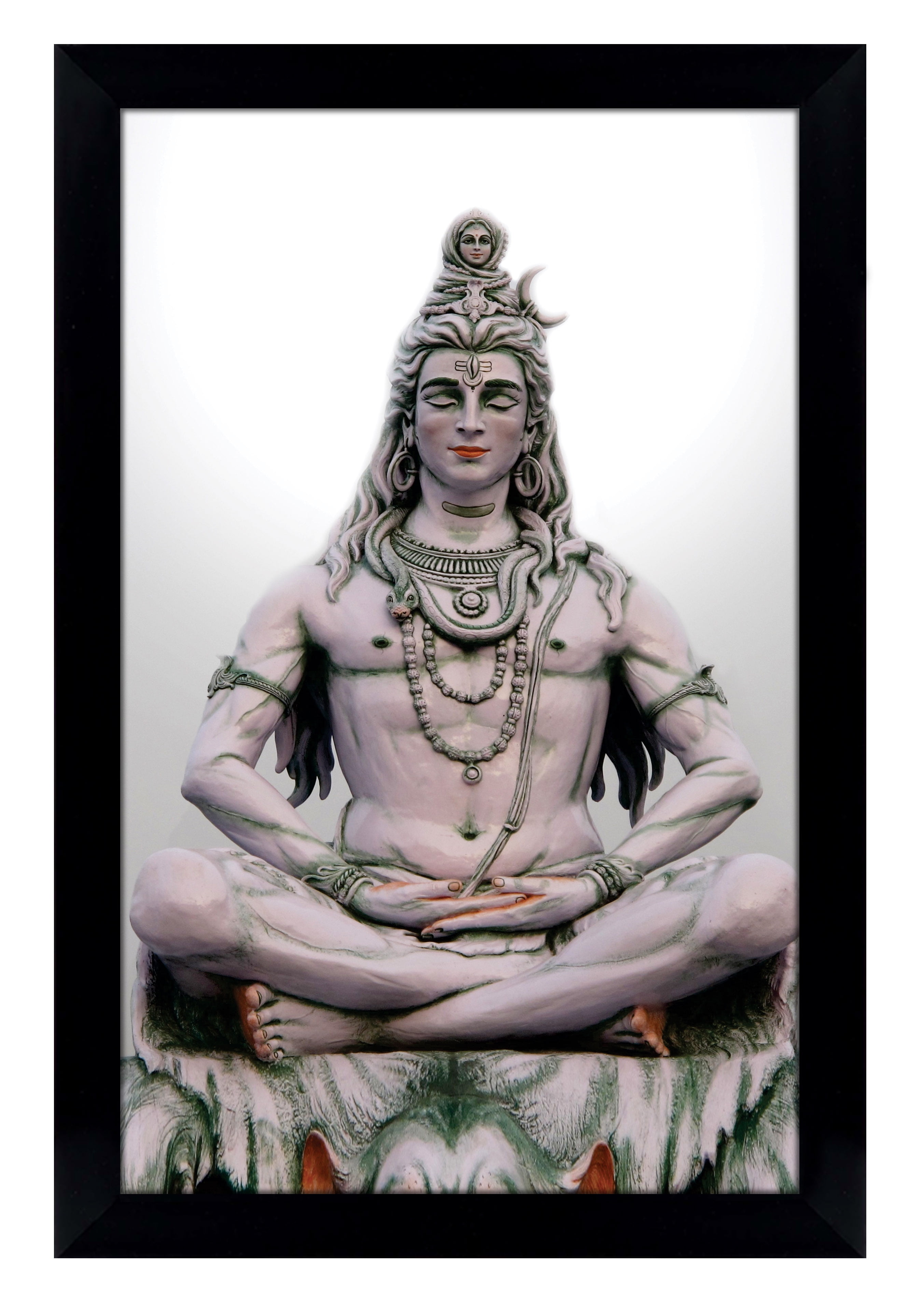 IBA Indianbeautifulart Lord Shiva Picture Frame Religious Poster Black ...