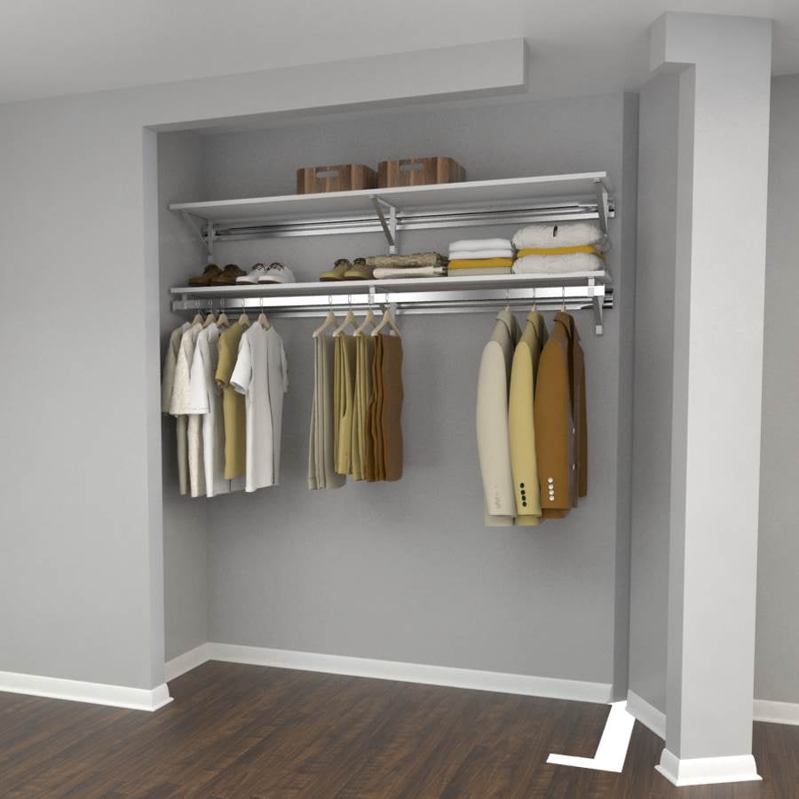 Modern Closet System in White and Silver (80 in. W x 12 in. D x 24 in ...