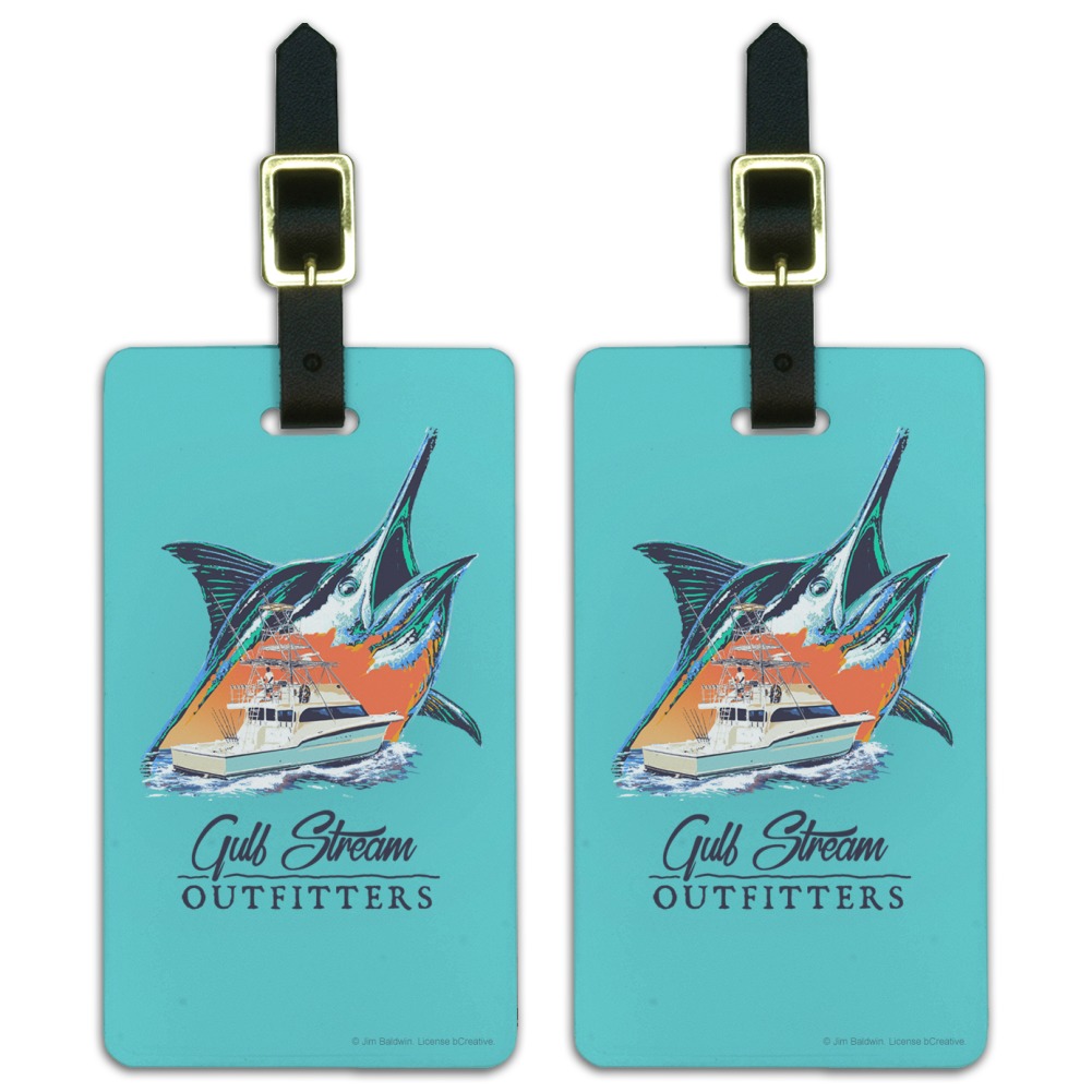 Gulf Stream Marlin Ocean Game Fishing Charter Boat Luggage ID Tags ...