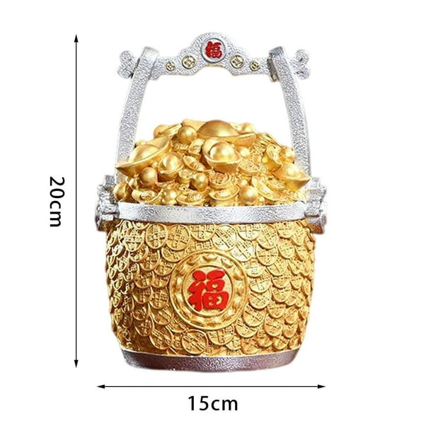 Baohd Ingots Bucket Sculpture Decoration Cornucopia Statue for Tabletop ...