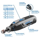 Free Shipping! Dremel Rotary Tool Cordless 4V with Variable Speed, 10 ...