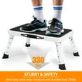 Folding Step Stool, Height-Adjustable Step Stool with Non-Slip Platform ...