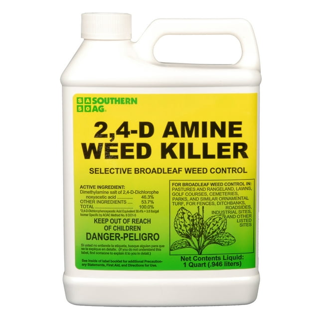 2,4-D Amine Selective Post-Emergent Herbicide - Eliminates Broadleaf ...