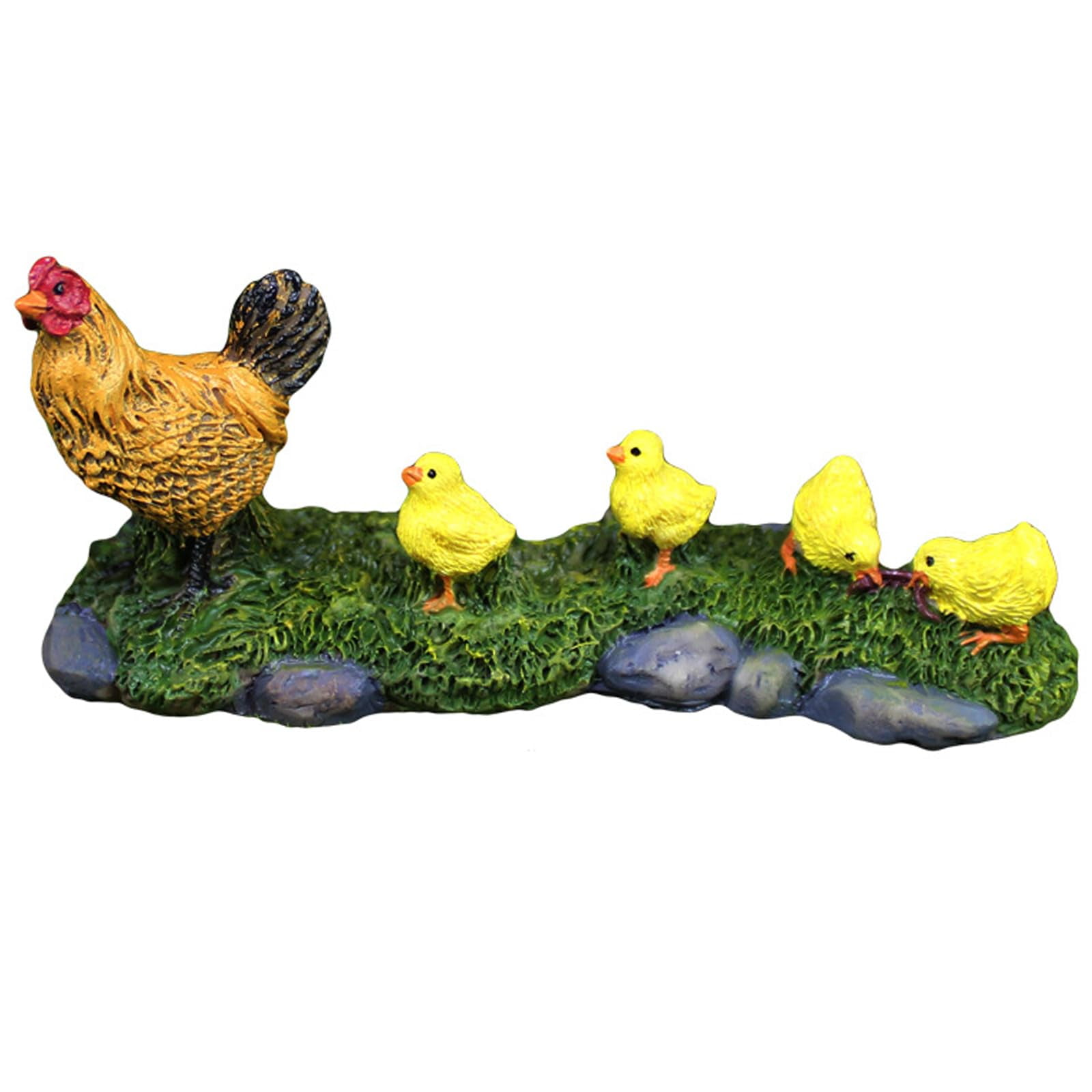 Mini estatua de pollo, decoración de patio de pollos, pollos amarillos ...